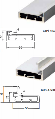 GSP1-4-50-3M-AS/ AB Livsmart Anodized Silver / Black Finish Aluminium ...