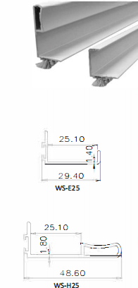 WS-E25-3M-AS/ AB Livsmart Anodized Silver / Black Finish Aluminium ...