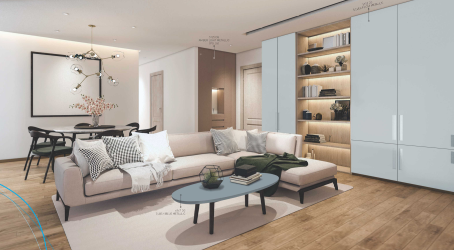 6147 DG Blush Blue Metallic 8 ft x 4 ft Diamond Gloss Metallic Finish ...