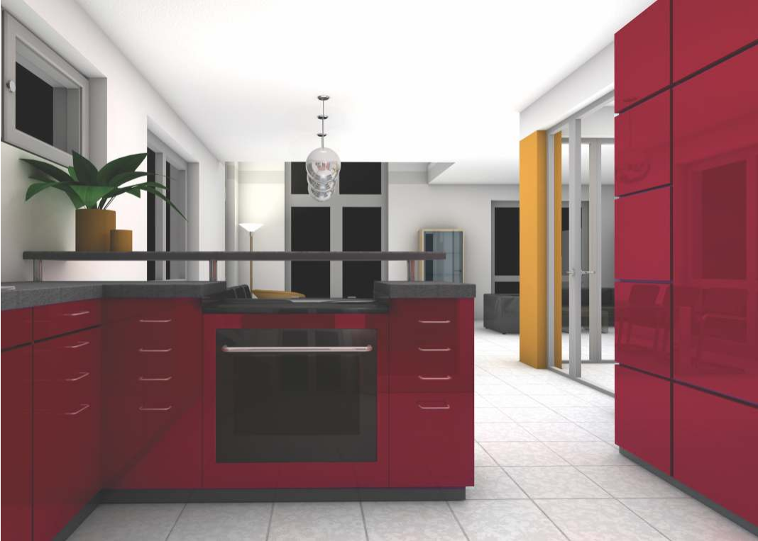 LR 108 Ming Red 8 ft x 4 ft Plain Color Finish Acrylic Laminate - 1.25 ...