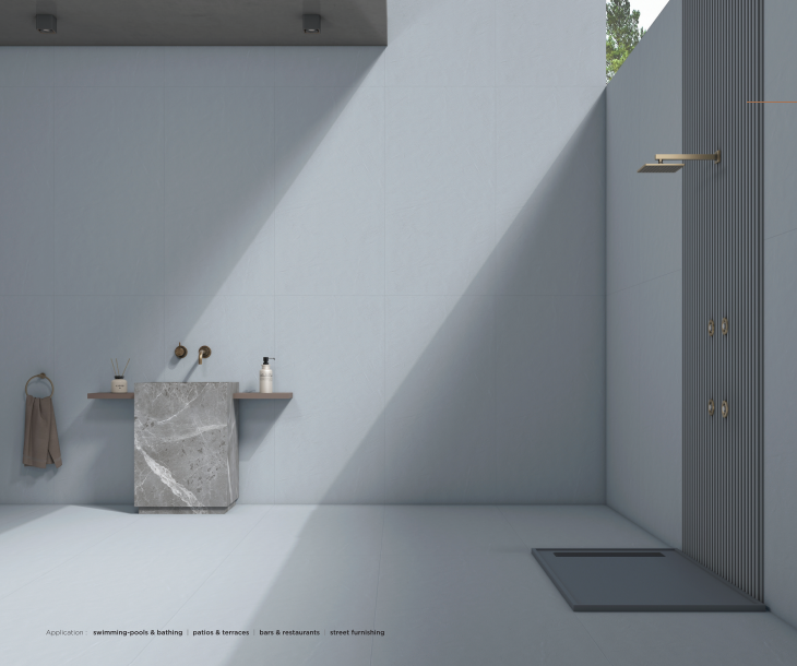 Chromatic Cyan 1200x600 mm Matte Finish Full Body Vitrified Tile Marfil ...