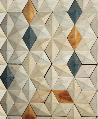 Vibrant Mint, Yellow & Black Pyramid Tile 300x300 mm