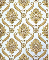 A close-up of a920045 | 10 Meter x 21 Inches Damask Look Wallpaper - 57.41 Sq. Ft. available at ...