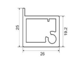 JMBP-01 Matt Black Finish Stick Side Profile For 4 mm Glass - 3000 mm ...