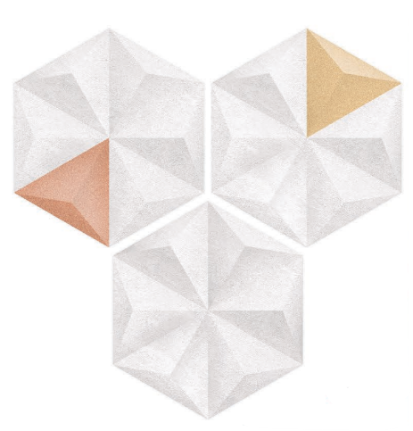 Hexagonal Wall Tile TL 05096 Geome Enclose Snowy 12 x 10 inch Vitrified ...