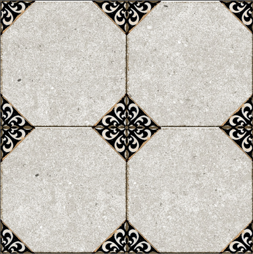Moroccan Floor Tile TL 04784 Earthen Slate Hexa Silver Grey 16 x 16 ...