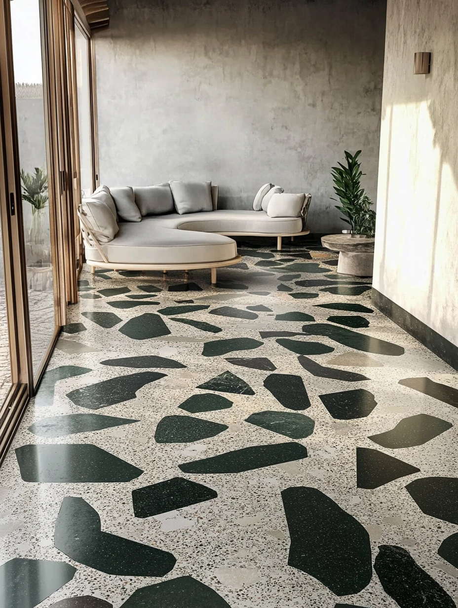 Contemporary Foyer with Full body kota tiles Terrazzo Flooring, Wooden ...