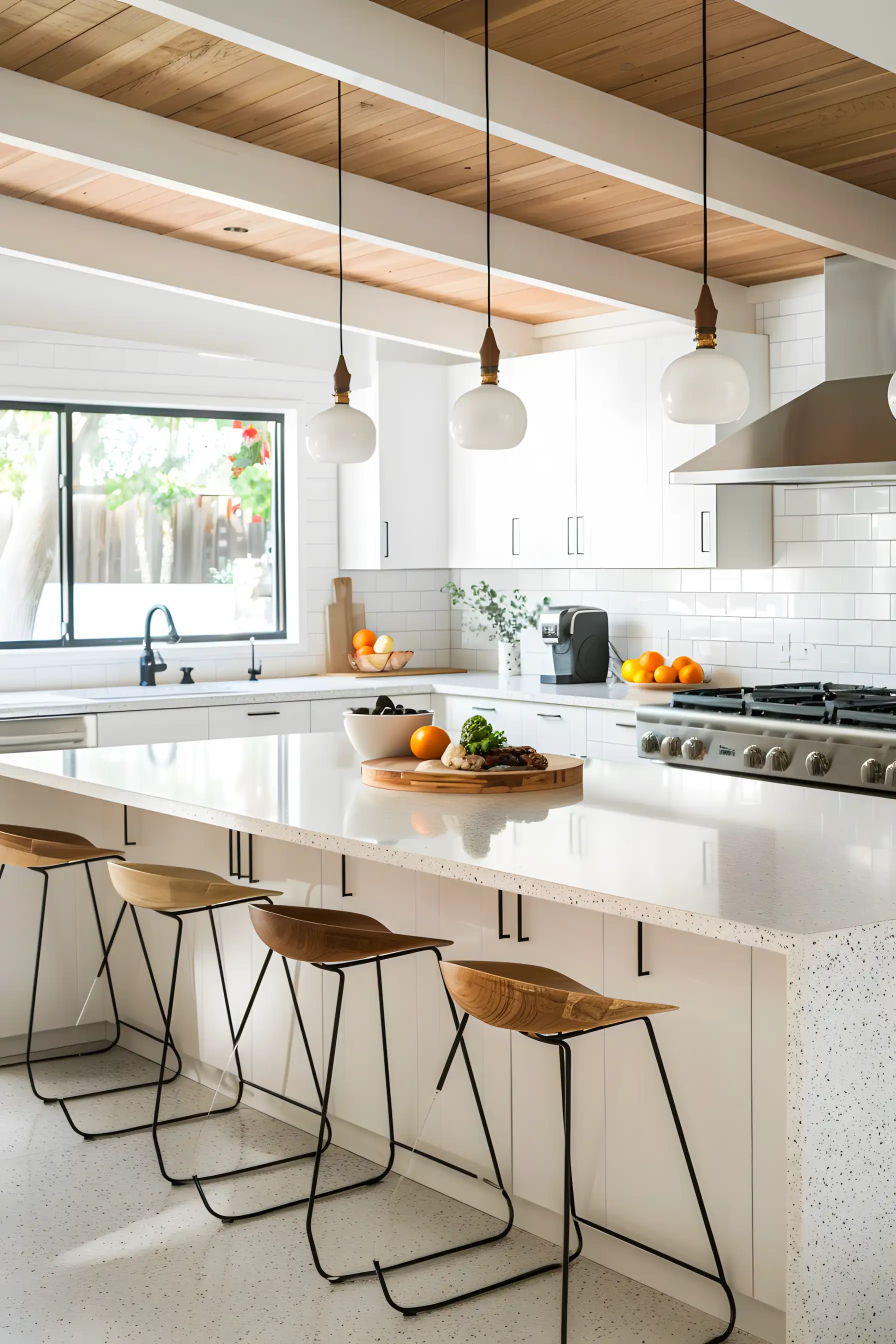 Bright White Kitchen With Quartz Countertops