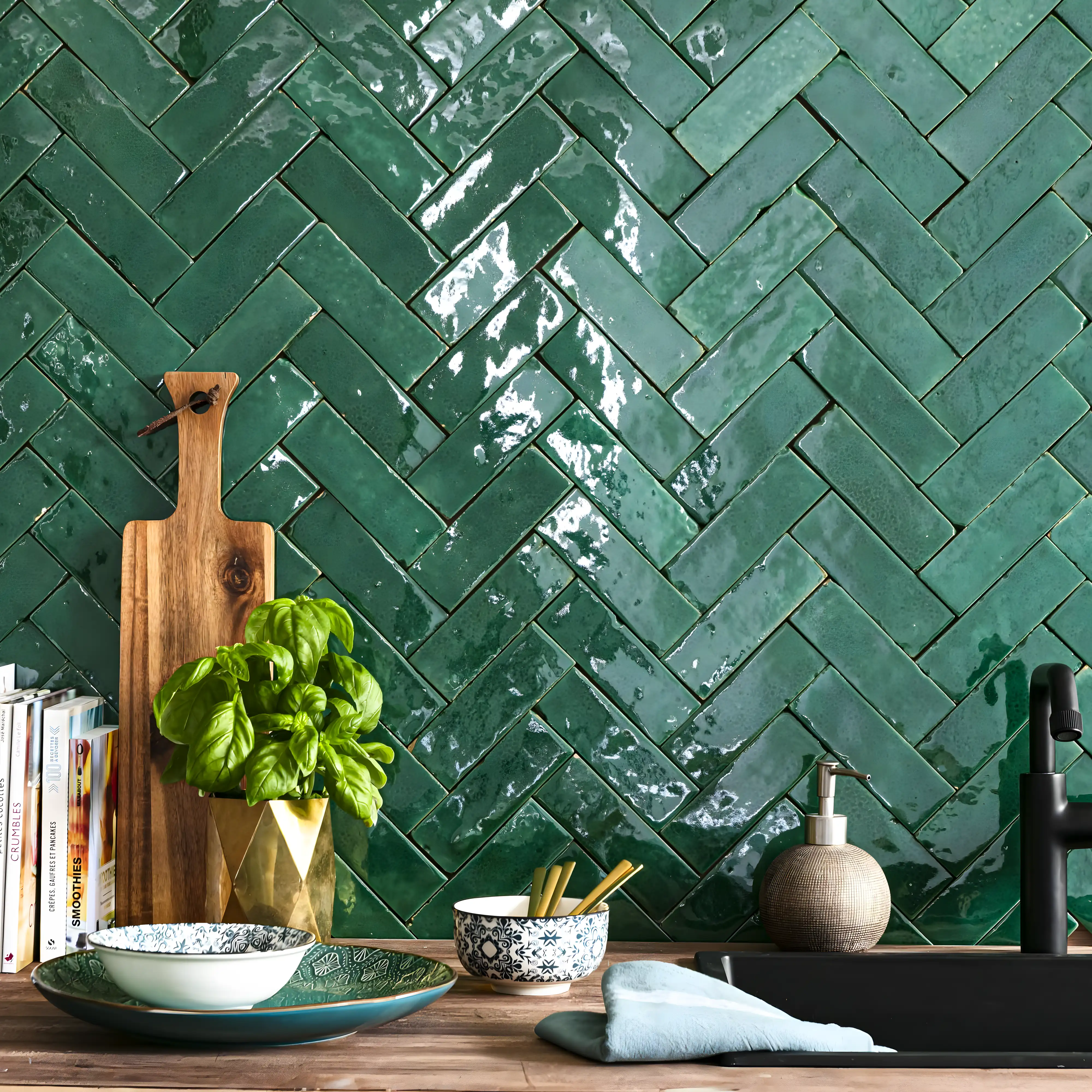 Green Tile Backsplash
