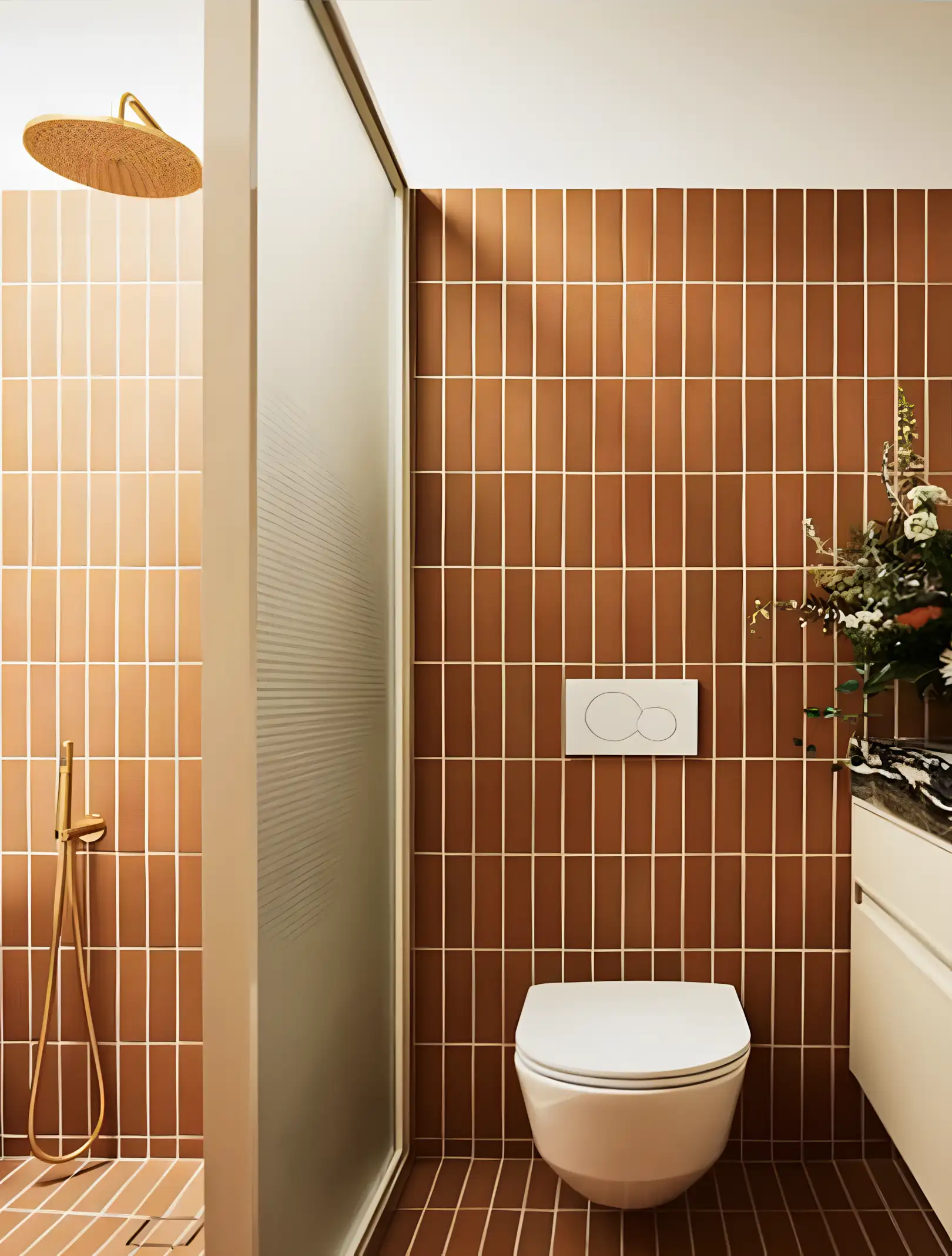 High End Bathroom Style With Modular Subway Tiles