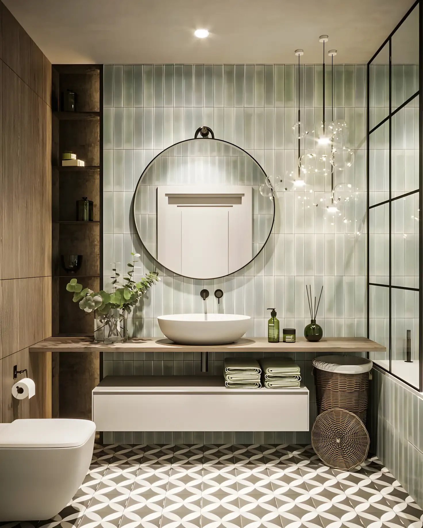 Bathroom Glass Partition Tile