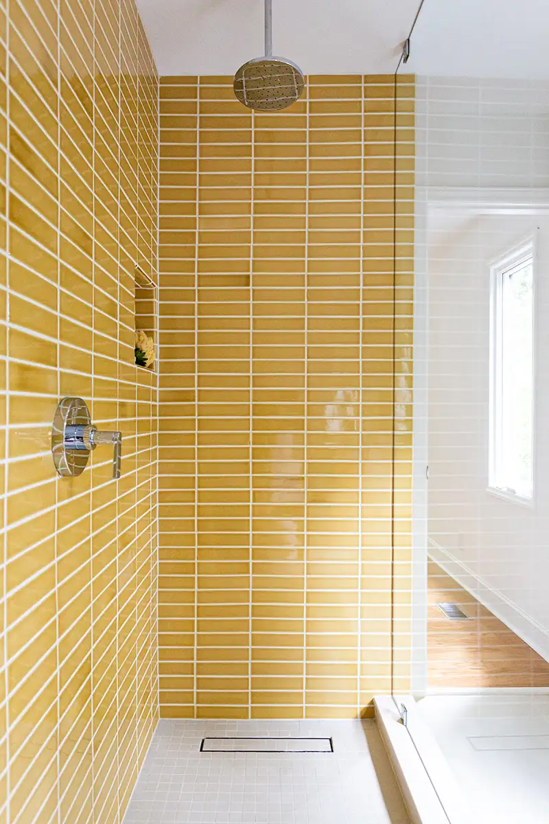 Modern Minimalism with Sunny Yellow Subway Tiles