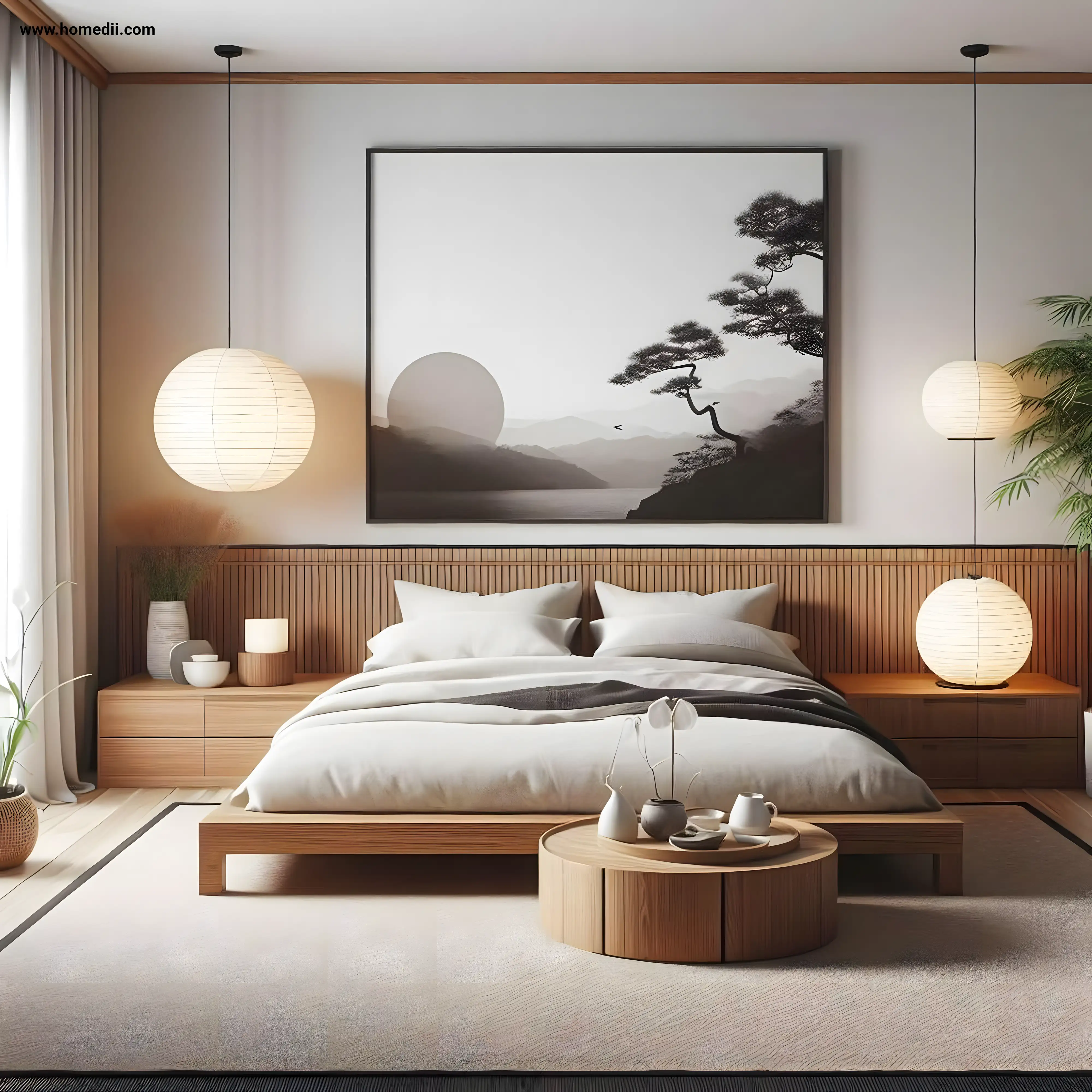 Serene Zen Bedroom with Japanese Minimalism