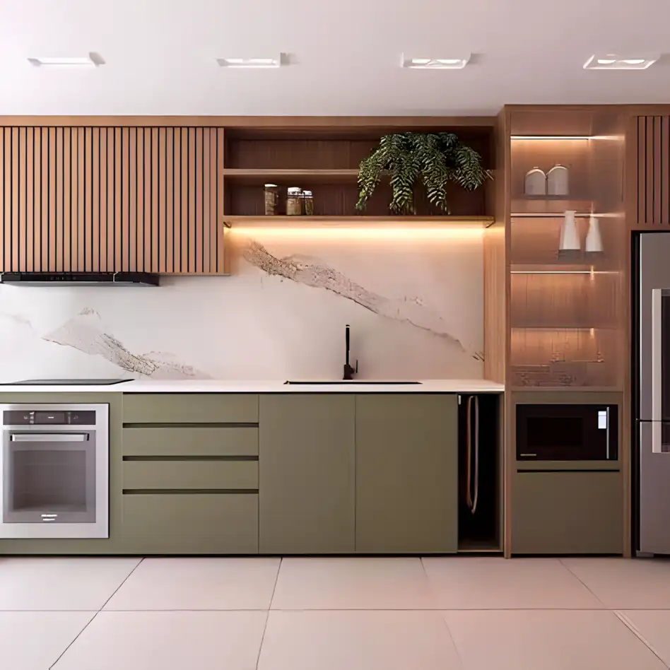 Stylish Modern Kitchen with Natural Accents