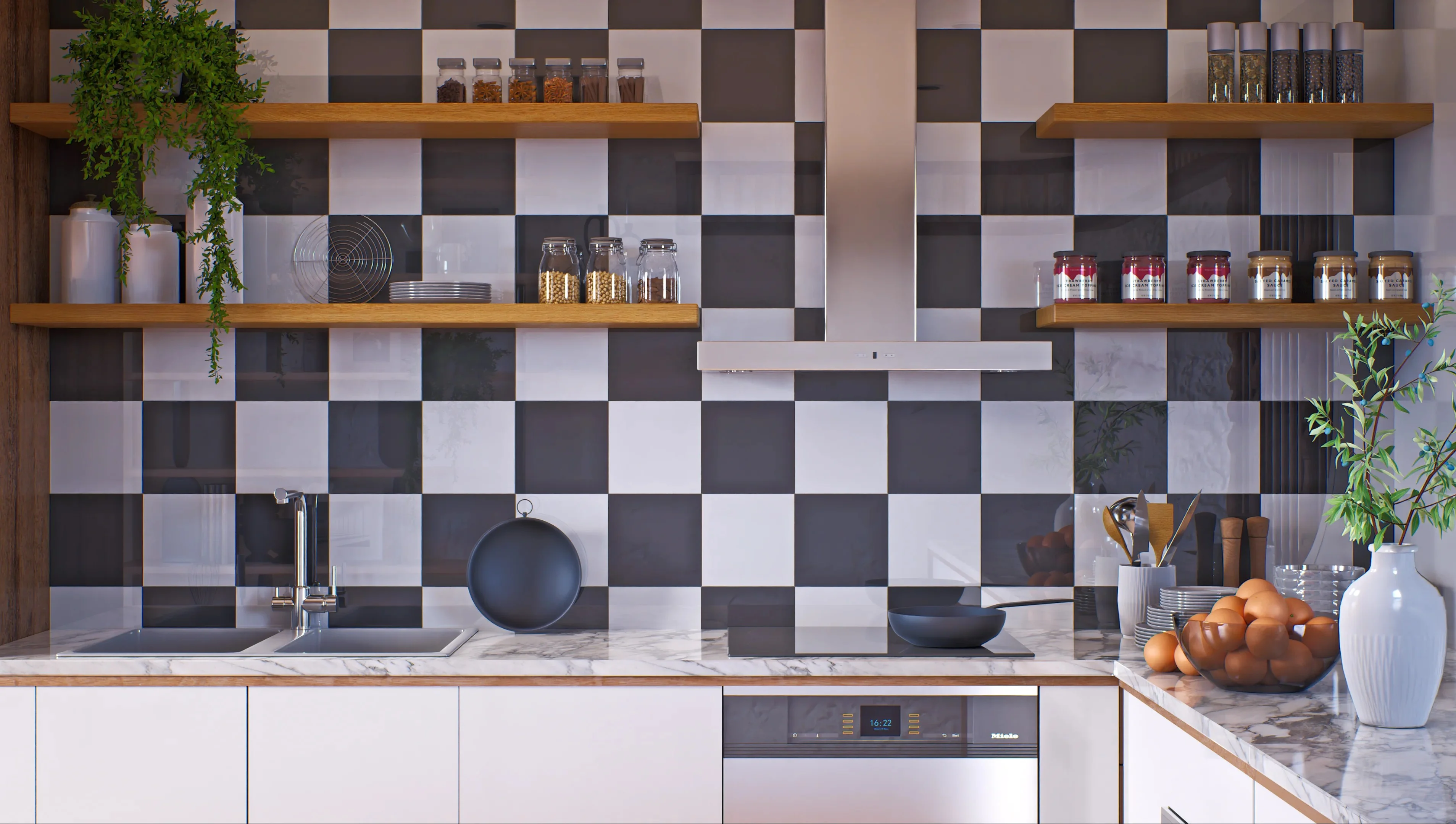 Timeless Checkerboard Kitchen Charm