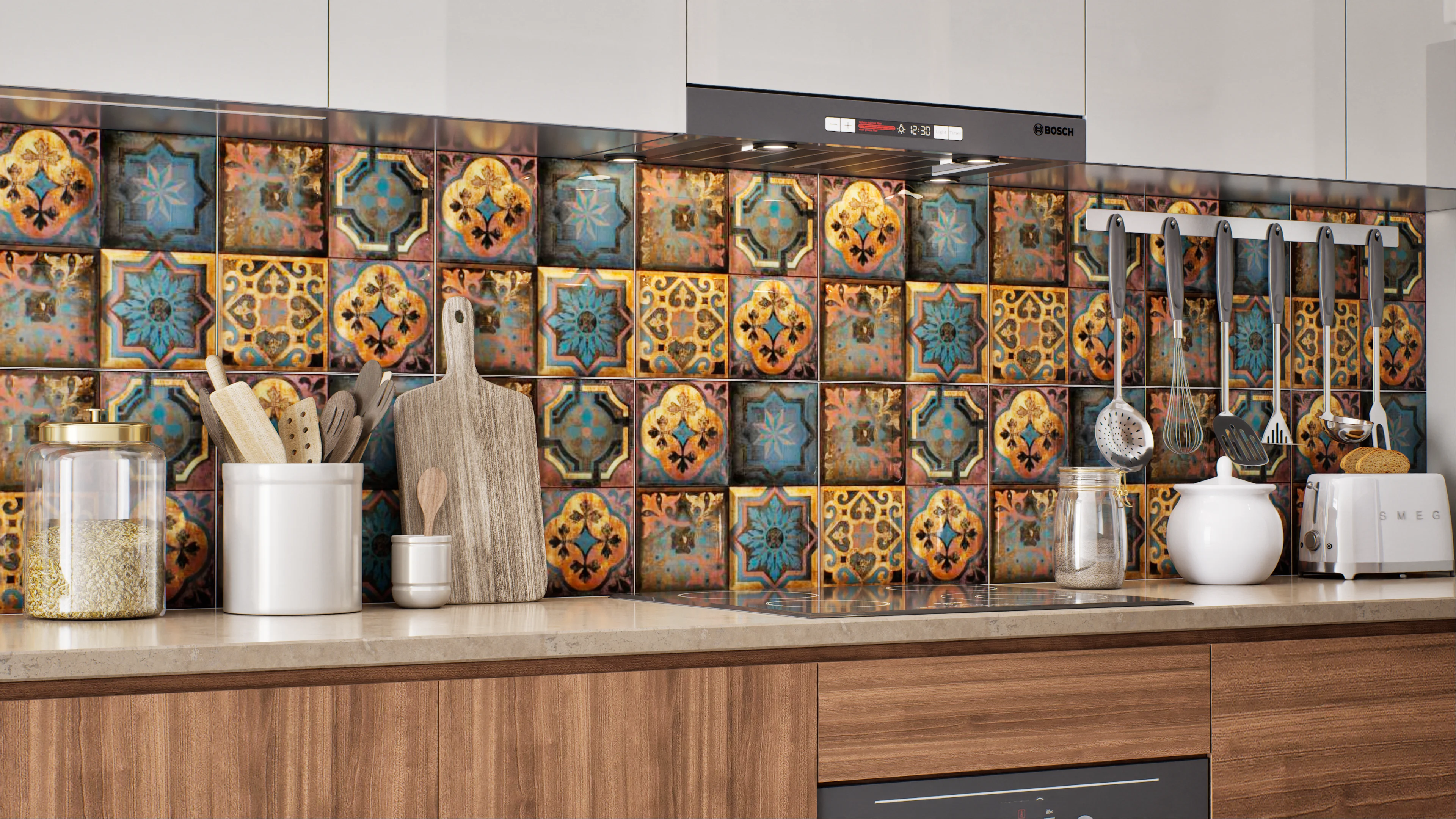 Vibrant Moroccan Tile Kitchen Backsplash